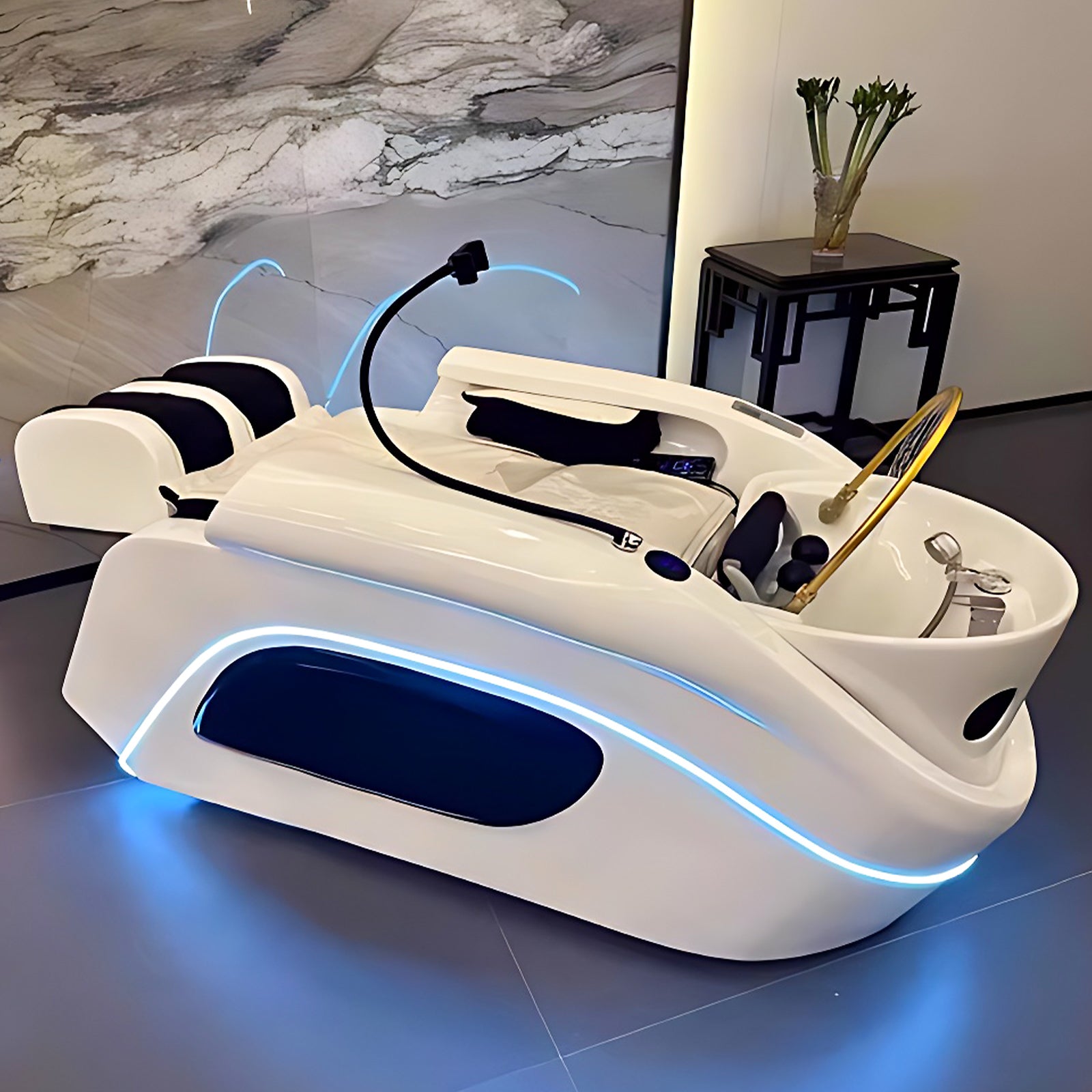 Black & White Full Body Massage Head Spa Bed XTC511 - Plumbed – Larnavo